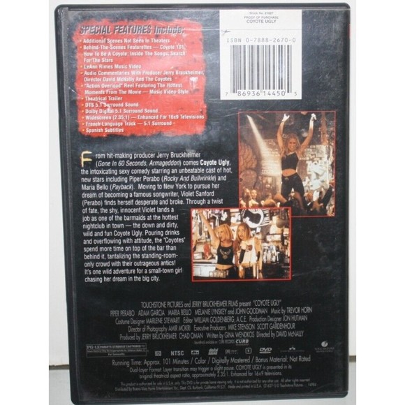 Touchtone Pictures | Media | Coyote Ugly Dvd Piper Parabo Adam Garcia ...